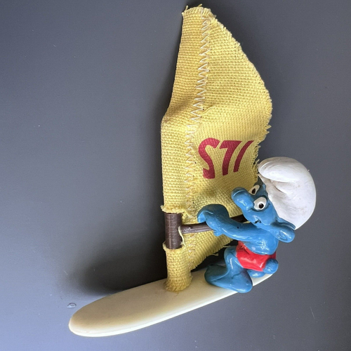 Smurfs WINDSURFER 40215 Super-Smurf Figure COMPLETE Surf Board/Sail ...