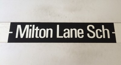 Devon Vintage 1980's Bus Destination Blind (2) 31"- Milton Lane School ...