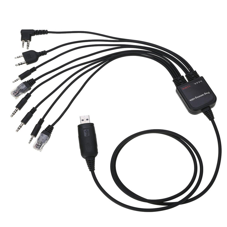 8 in1 USB Programming Cable Writing Cord For Motorola ICOM Kenwood ...