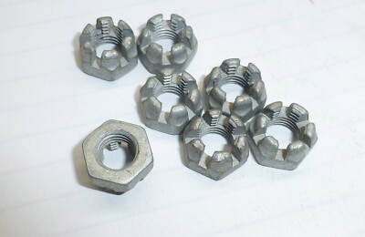 7 pc 5/16-24 Fine Thread Castle Cotter Pin Lock Nut Zinc 009 | eBay