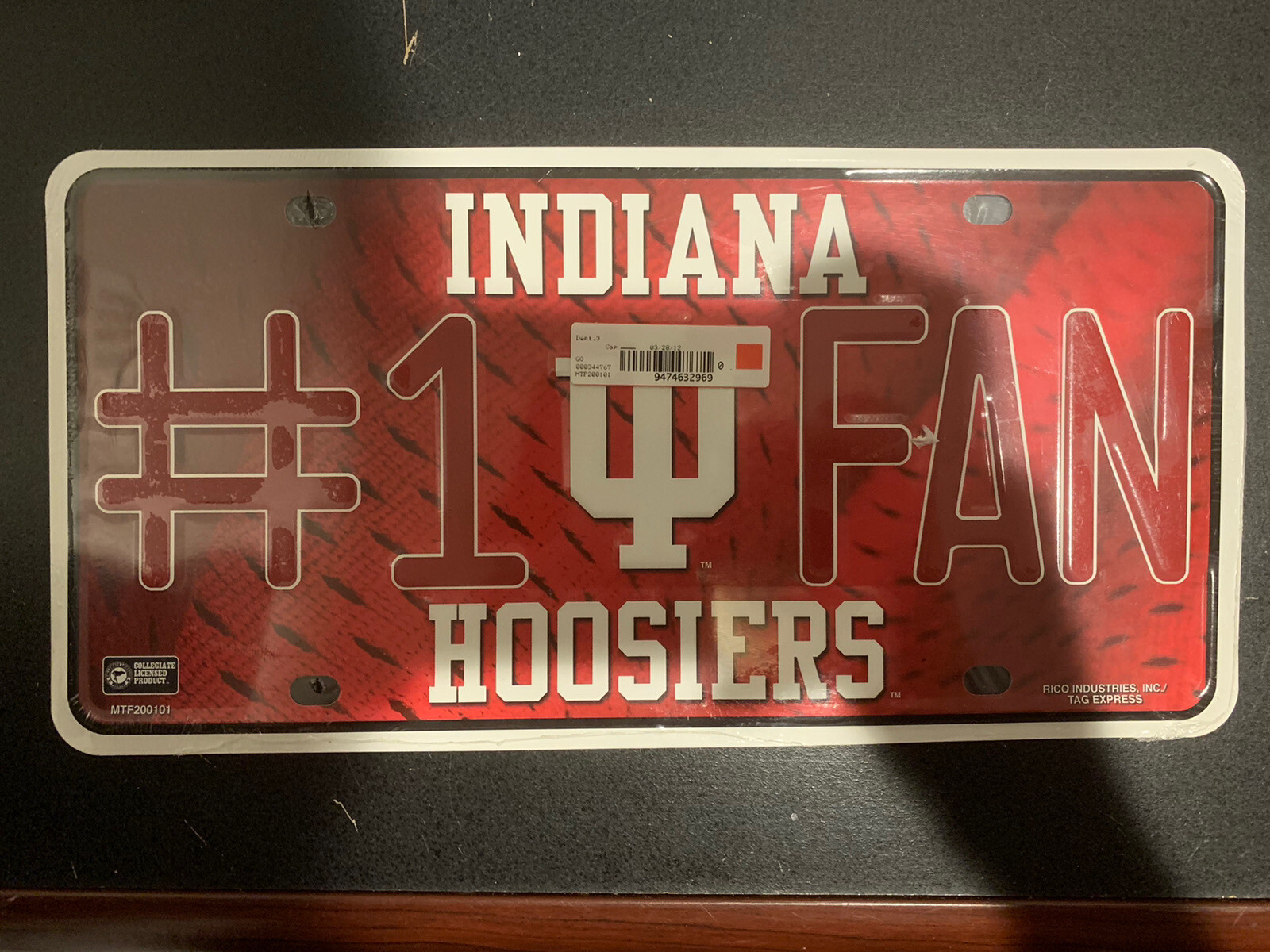NEW Indiana University Hoosiers IU #1 Fan Official Car Auto License ...