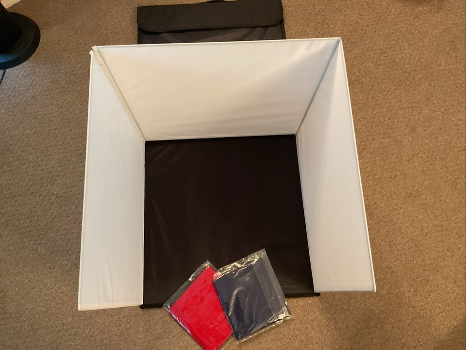 FotoDiox Photo Booth Portable Table Top - 24x24 inch With Red And Black ...