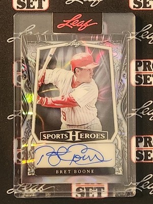 Bret Boone Base Auto 2025 Leaf Metal Sports Heroes BA-BB1 Silver Lava 1 ...