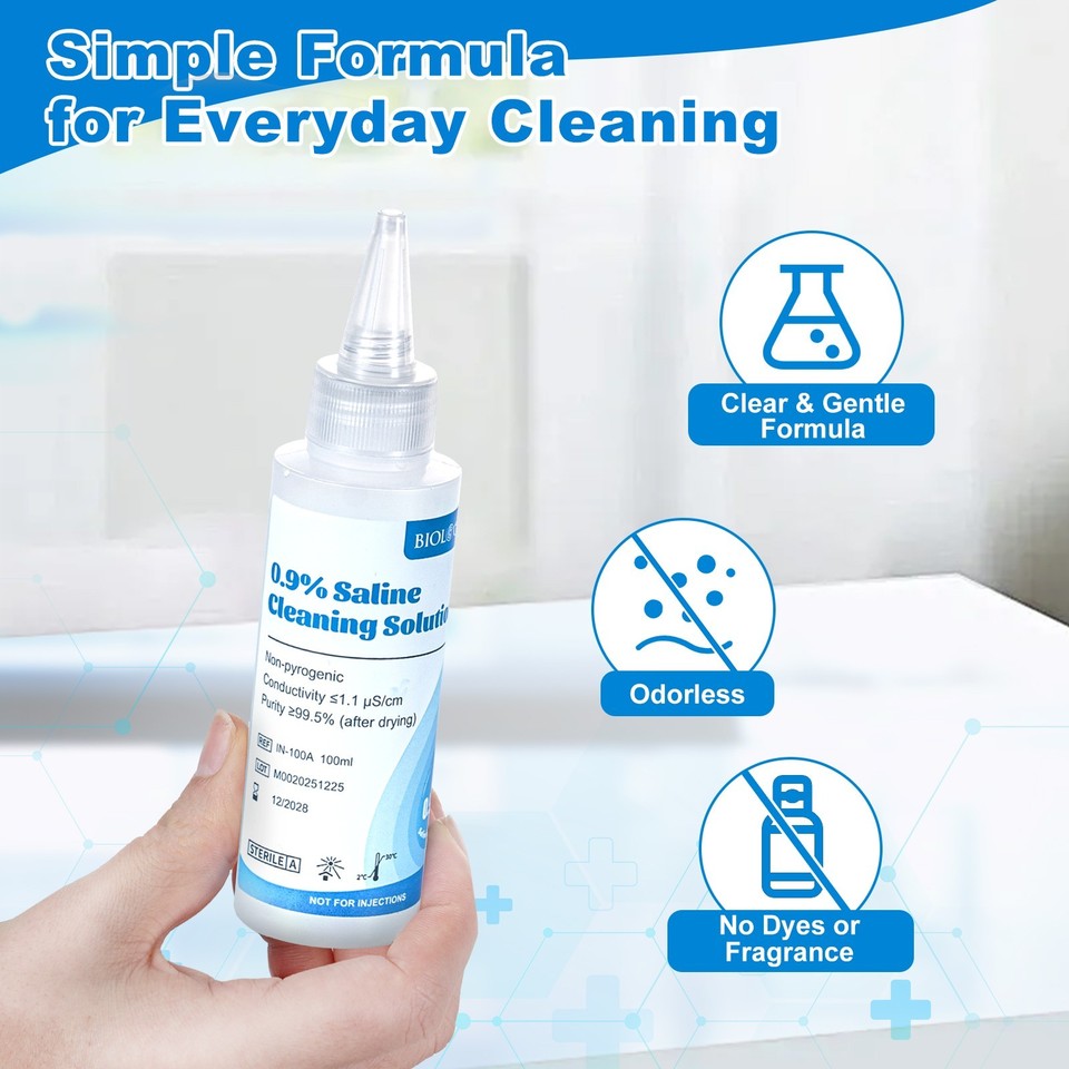 0.9% Saline Cleaning Solution, Normal Solution, 100ml Each, 3 per Box ...