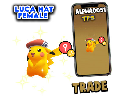 Pokemon Shiny Pikachu Lucas Hat Female Registered Trade or 1M | eBay