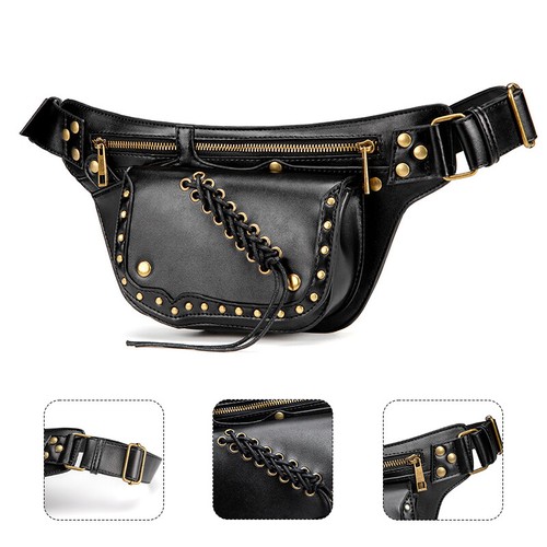 Steampunk Waist Bags Chest Pack PUNK Style Bag Thigh Hip Belt Packs PU ...