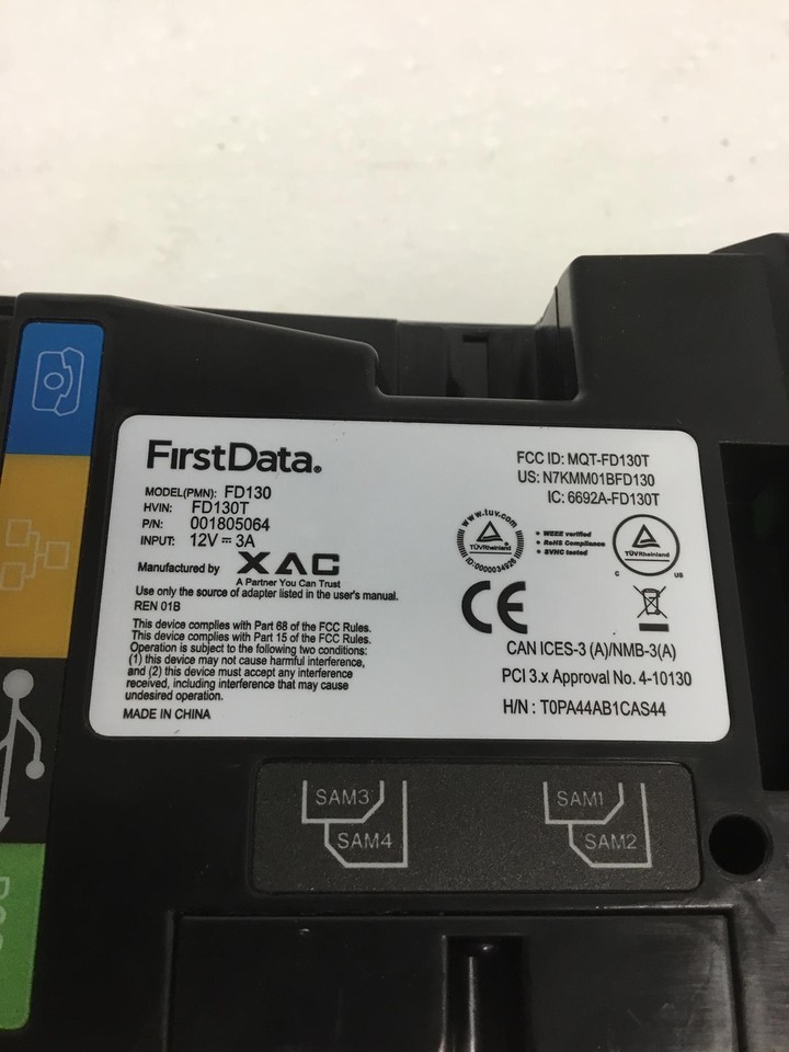 FIRST DATA FD130 Credit Card Machine w/Printer,AC Adapter,WORKING,FREE ...