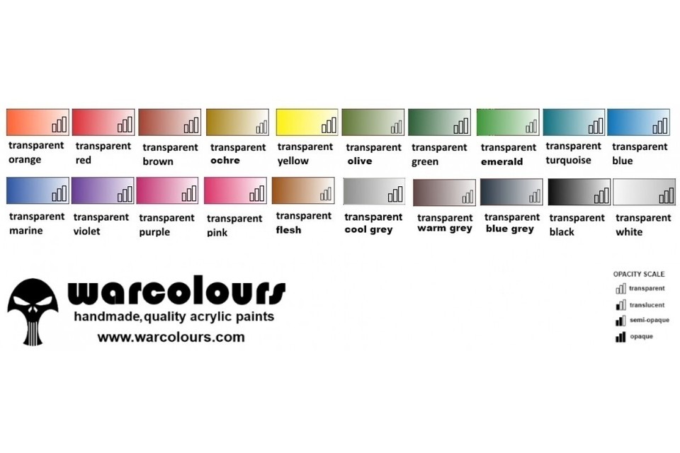 warcolours transparent paint full set (layer, fx, glazing) 20 bottles ...