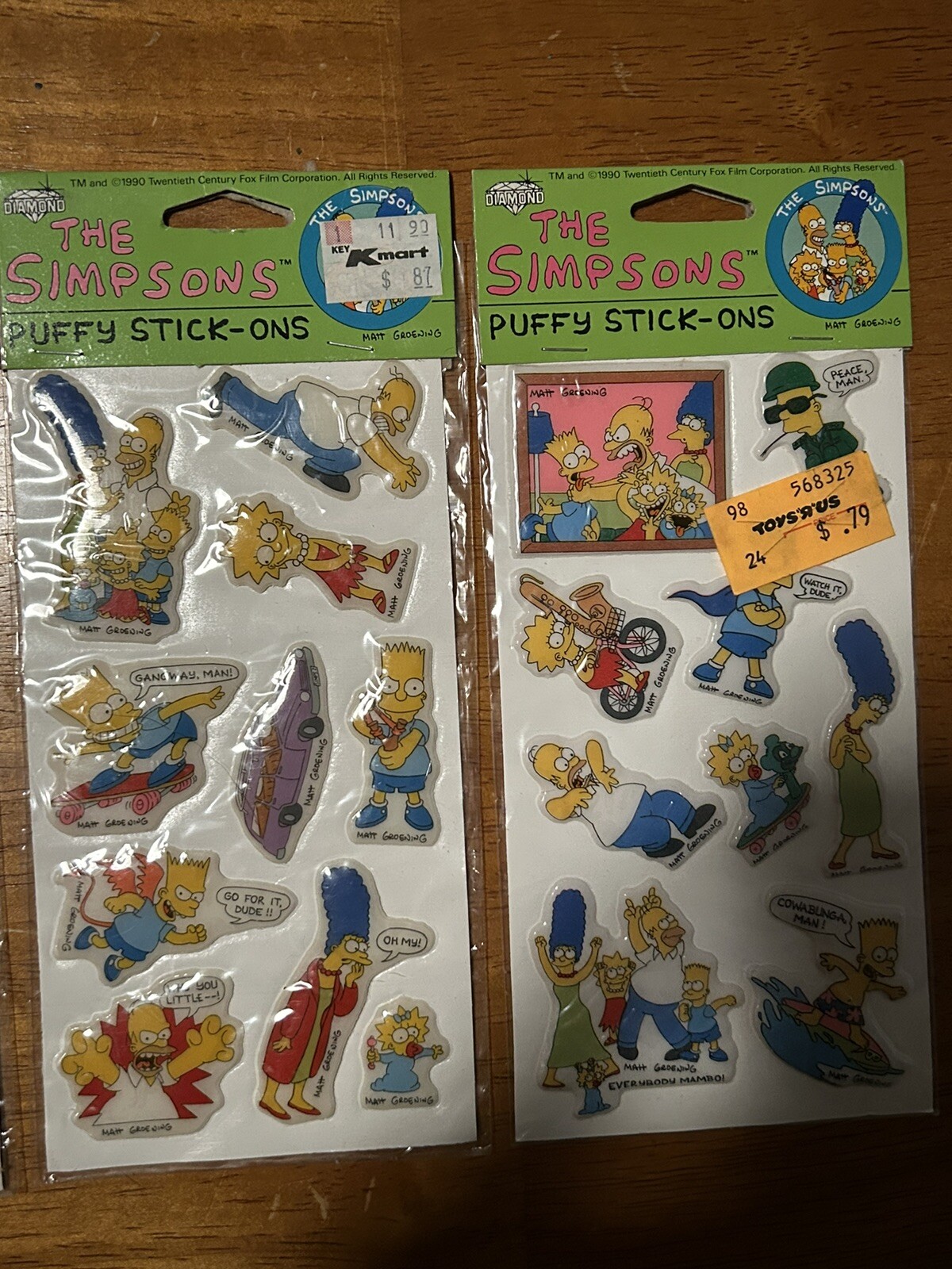 THE SIMPSONS Puffy Stick-Ons Stickers Original 1990 | eBay.de