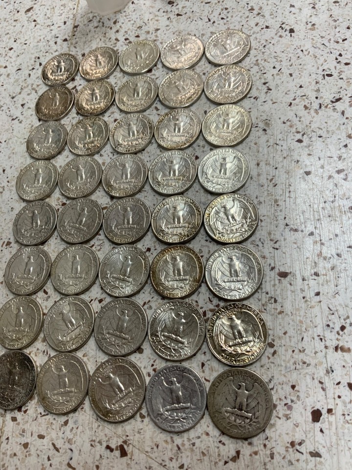 Roll of Washington Quarters .90 Silver All 1964 Except for 2 40 ...
