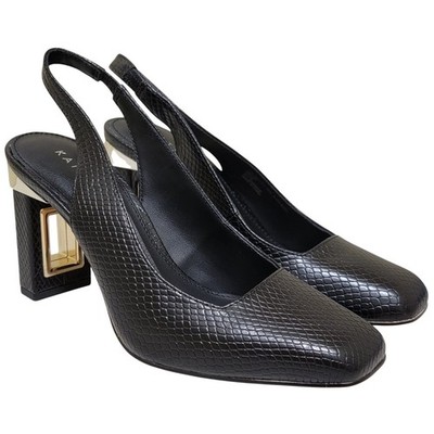Katy Perry Women The Hollow Heel Slingback Heels Size US 6M Black Snake ...