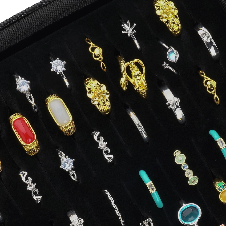 50 Slots Ring Organizer Storage Case Jewelry Ring Display Collector ...