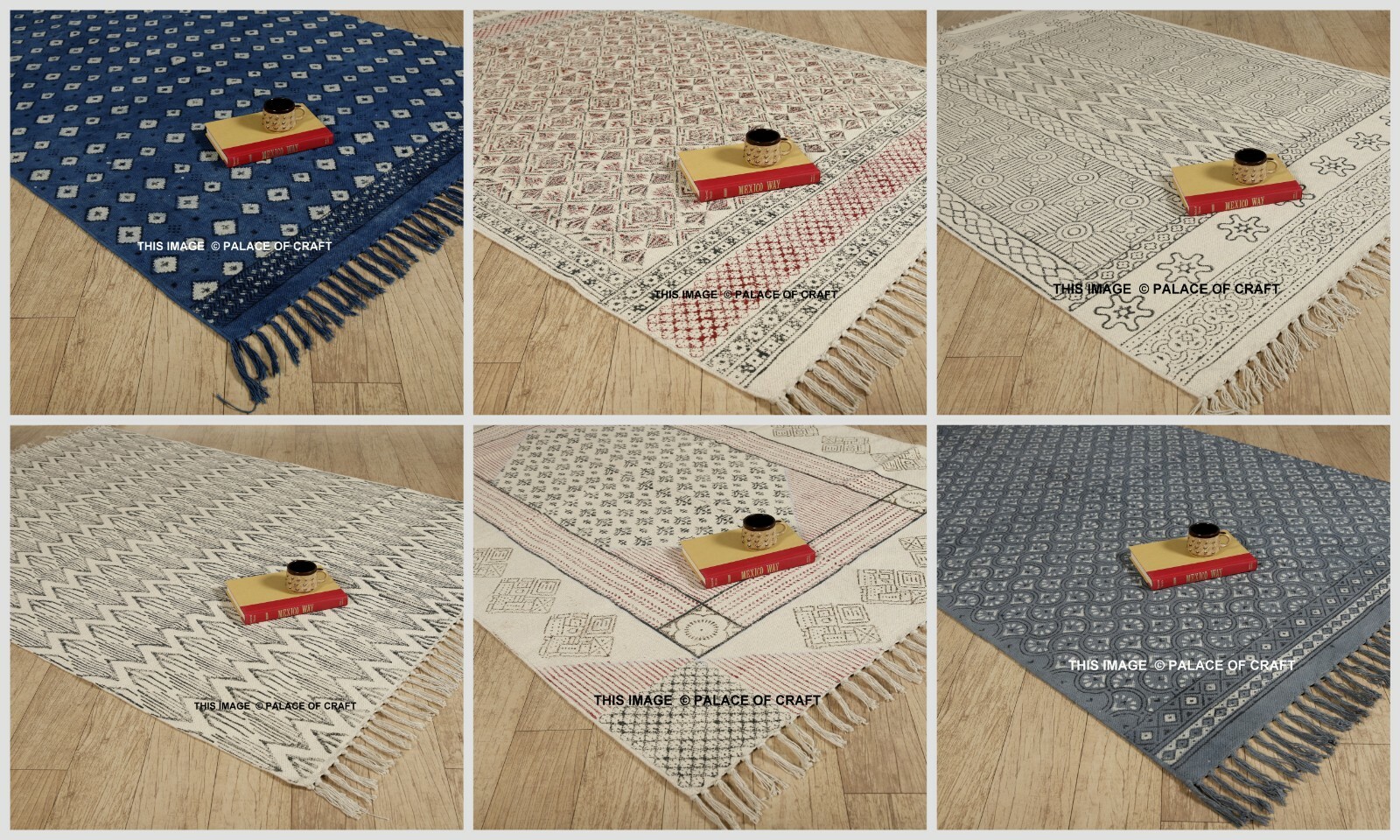 4x6 FT Indian Hand Block Print Rug Ethnic Cotton Rug Runner Hand Loomed ...