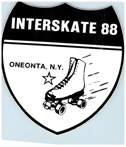 Vintage Roller Skating Rink Sticker Decal Label Interskate 88 Oneonta ...