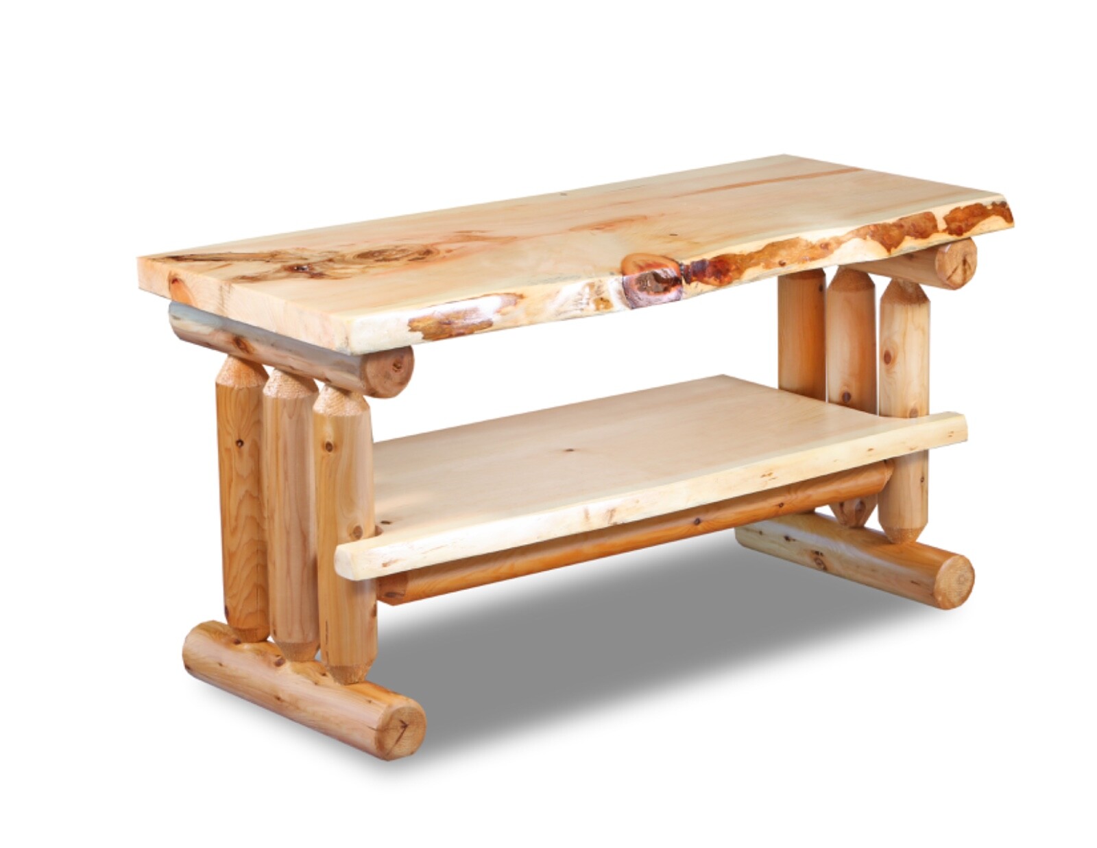 Southern Rustic Logwerks Log Entertainment Center Live Edge Wood TV ...