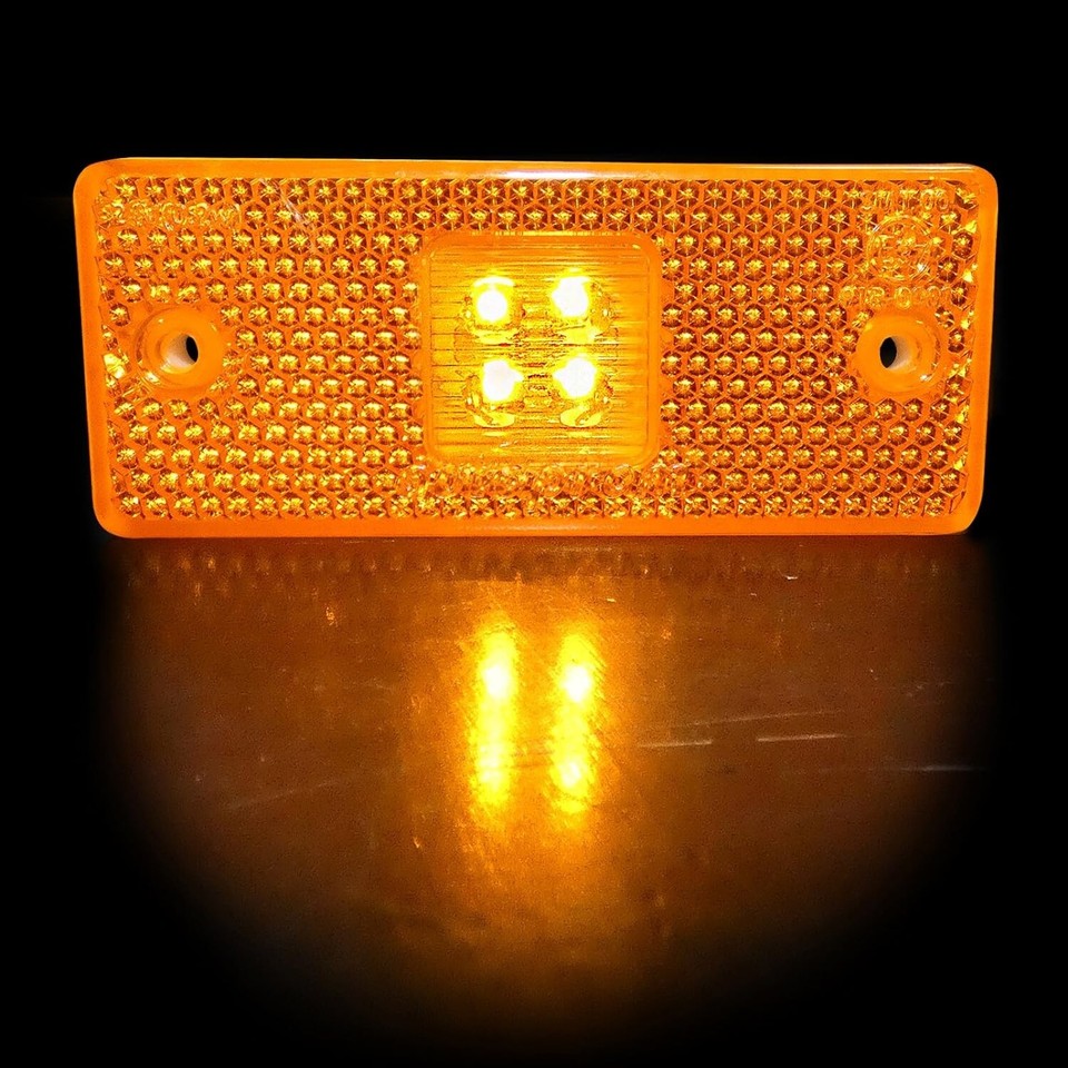 8X Led 12v Orange Amber Side Marker Lamp Light Indicator Truck Trailer ...