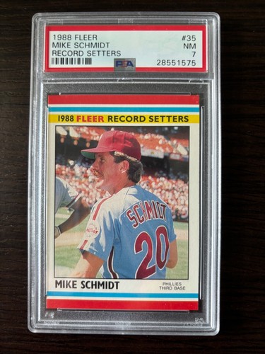 1988 Fleer Baseball Record Setters - Mike Schmidt #35 for sale online ...