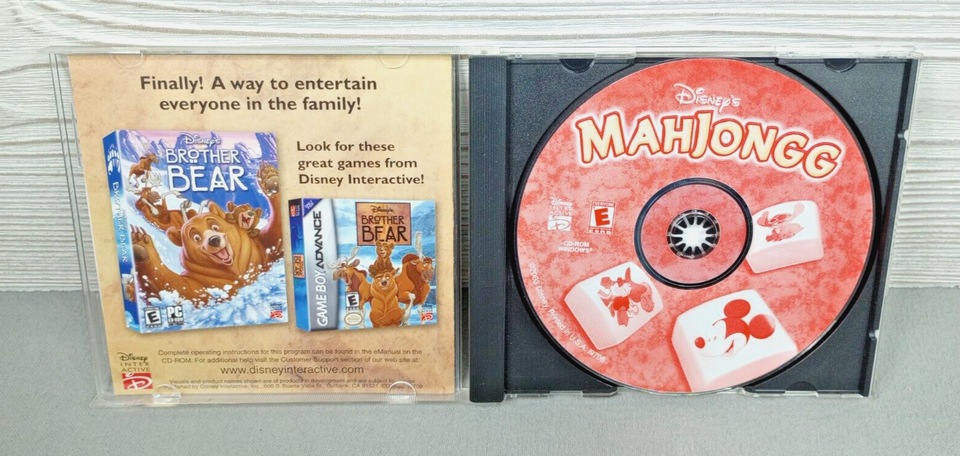 Disney Mahjongg (PC, CD 2003) Windows 98/Me/XP RATED E - ESRB Family ...