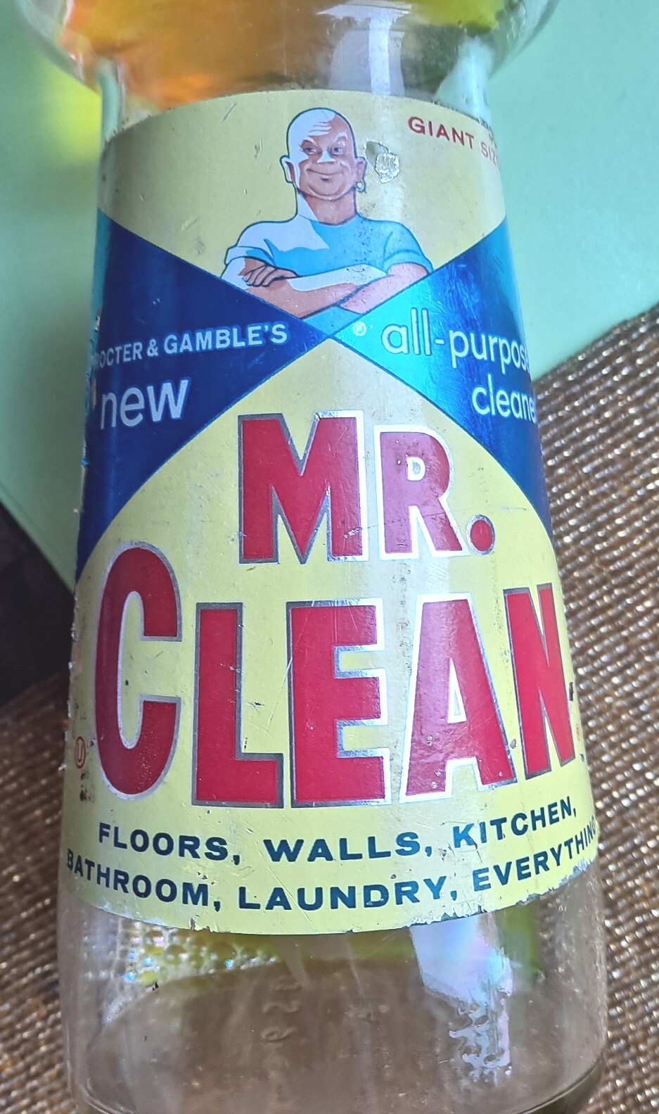 GIANT Vintage 1950’s Mr. Clean Procter & Gamble Cleaner Glass Bottle ...