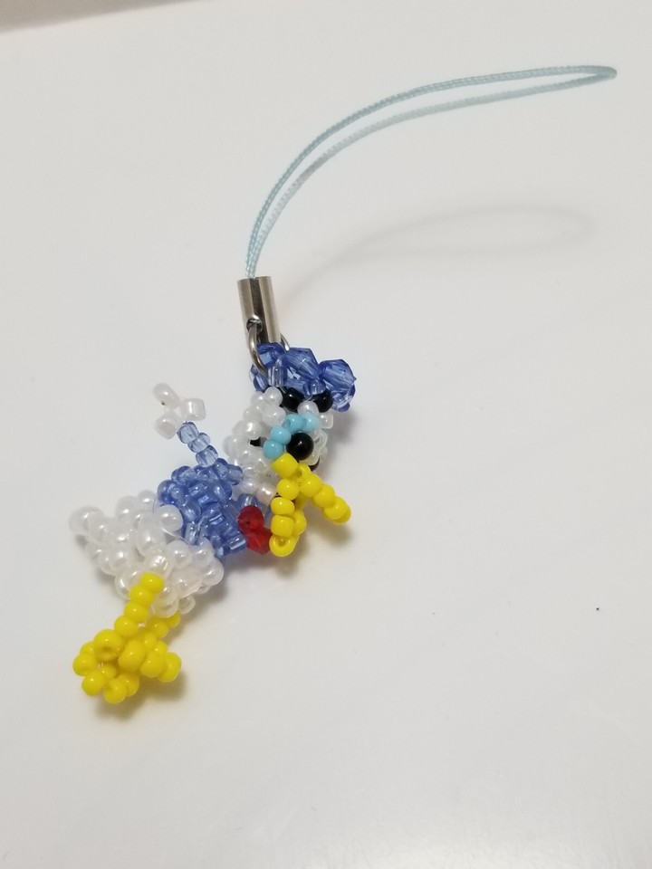 Donald Duck Hanging Ornament Keychain Charm Handmade Beads Fun Durable ...
