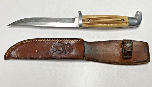 RARE "Q" 1932-1955 QUEEN STAG BONE USA VINTAGE HUNTING KNIFE BOWIE With ...
