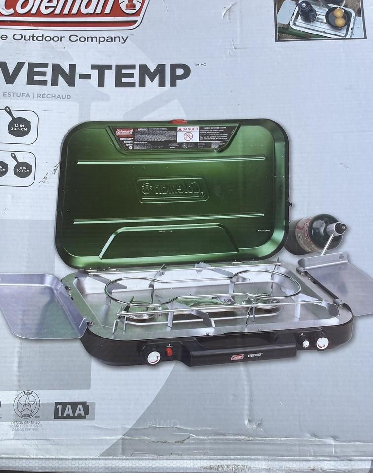 Coleman Even-Temp 3-Burner Propane Camp Stove Wind Block 28k BTU (New ...
