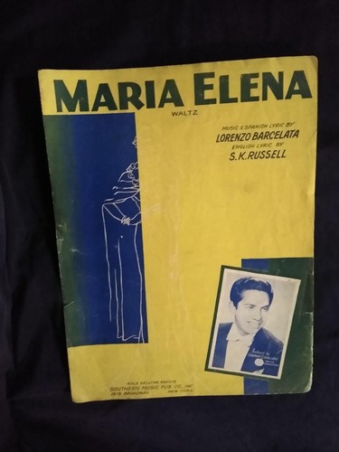 VINTAGE 1941 MARIA ELENA Sheet Music CARMEN CAVALLARO by Barcelata ENG ...