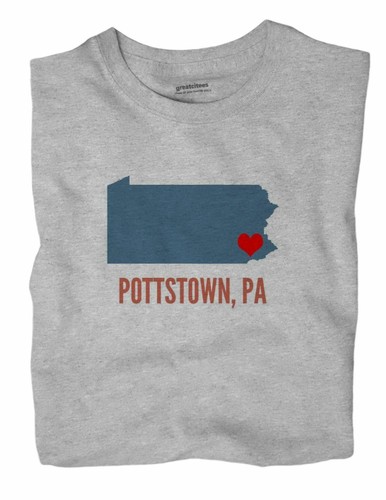 Pottstown Pennsylvania PA T-Shirt HEART | eBay