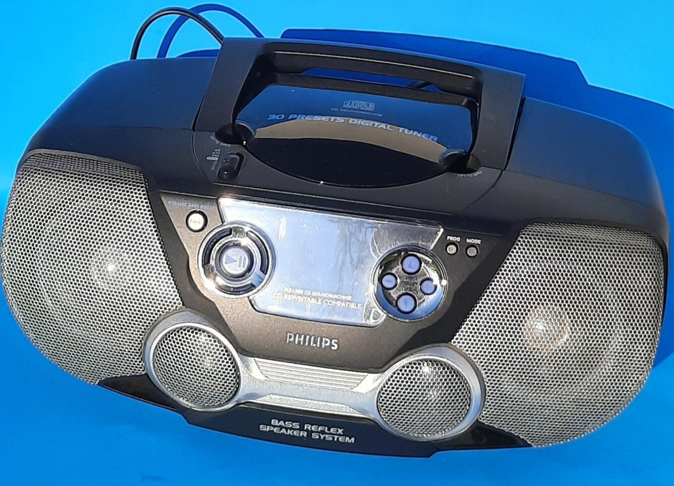 PHILIPS AM/FM Stereo CD Sound Machine Boombox AZ1300 Bass Reflex ...