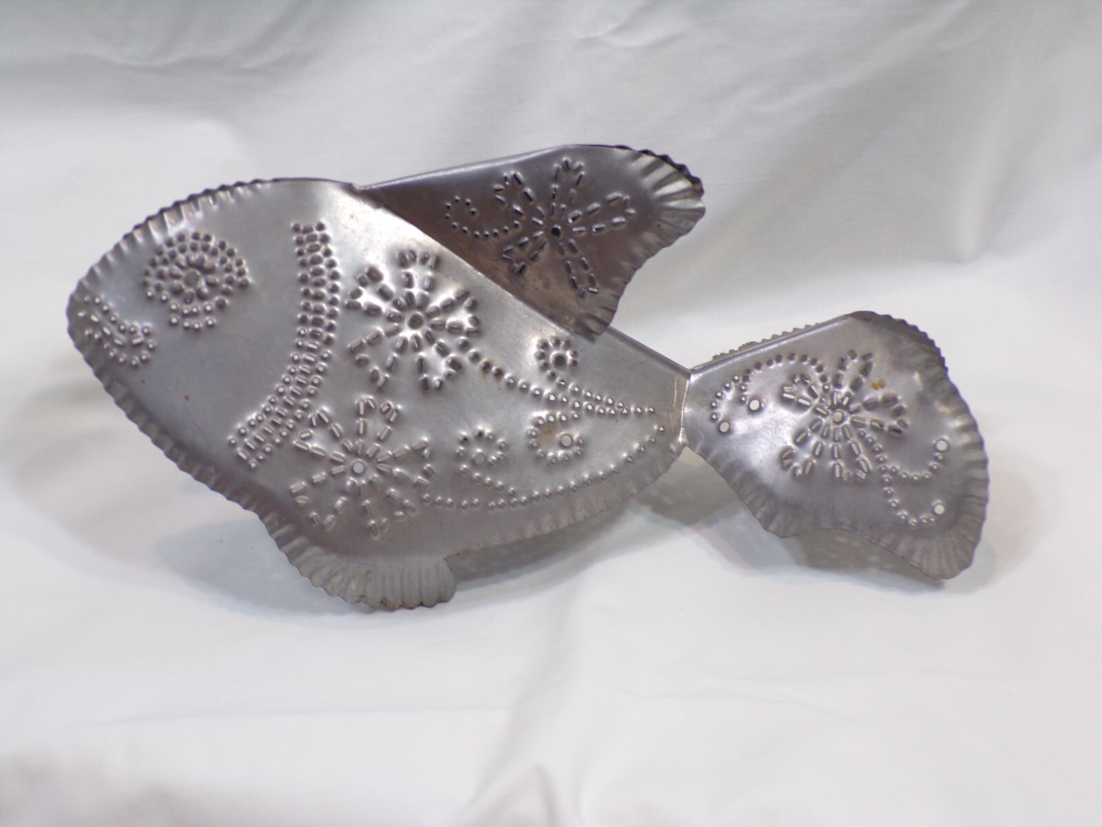 Rustic Primitive Punched Tin Goldfish Fish Tabletop Decoration 10" Long ...