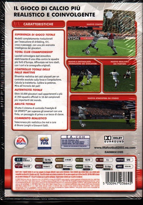 Fifa Football 2003 EA Sport Game X PC CD ROM Italian Sealed English | eBay