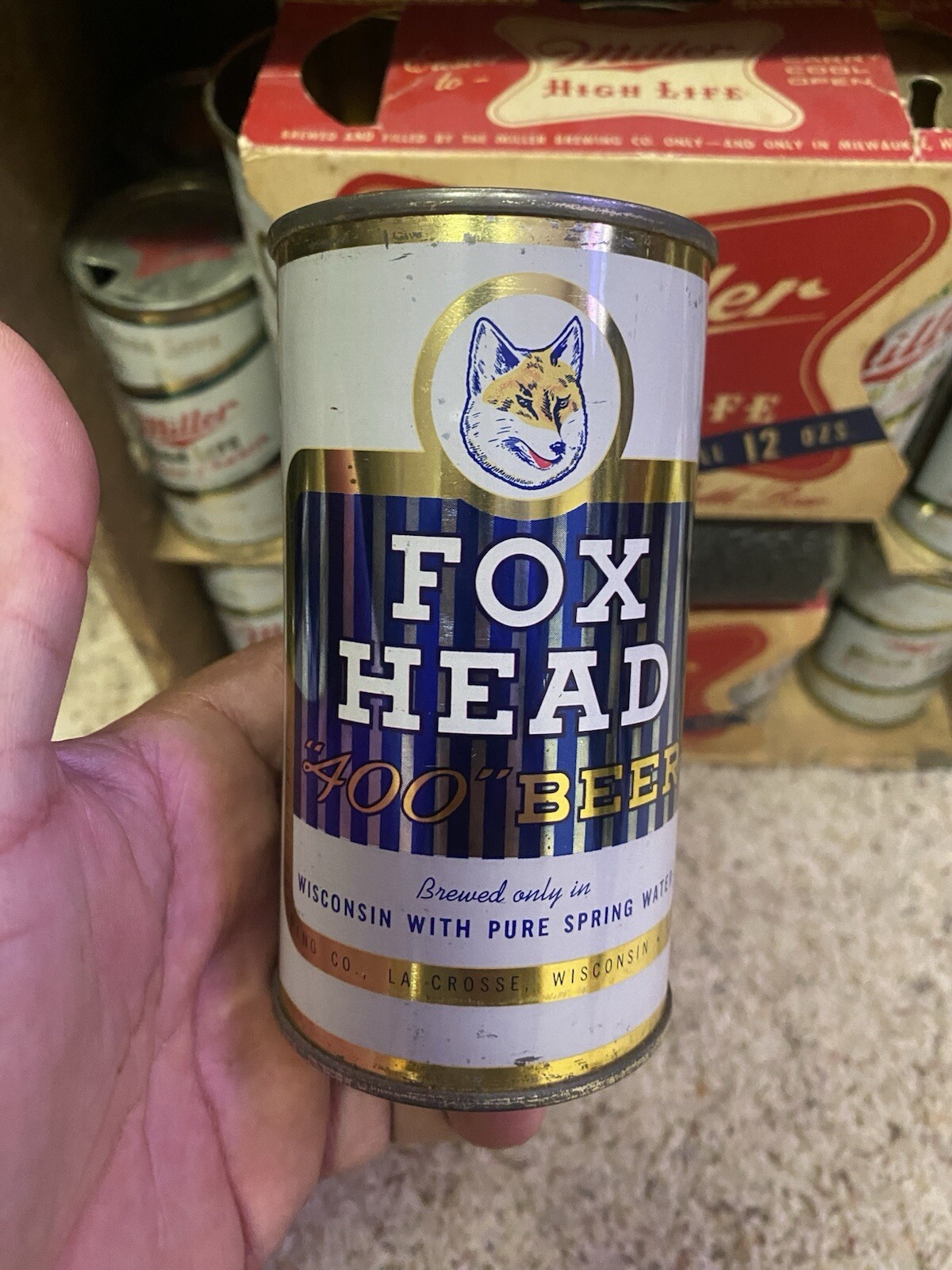 Fox Head 400 flat top beer can Fox Head Brewing Co Lacrosse WI Old Rare ...