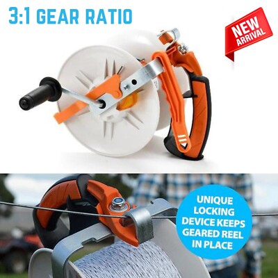 Electric Fence Wire Reel Rope Winder w/ Crank Geared Reel 3:1 for ...