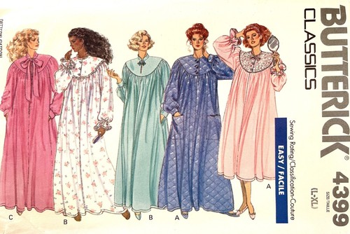 1980's Butterick Misses' Robe,Nightgown Pattern 4399 Size L-XL | eBay