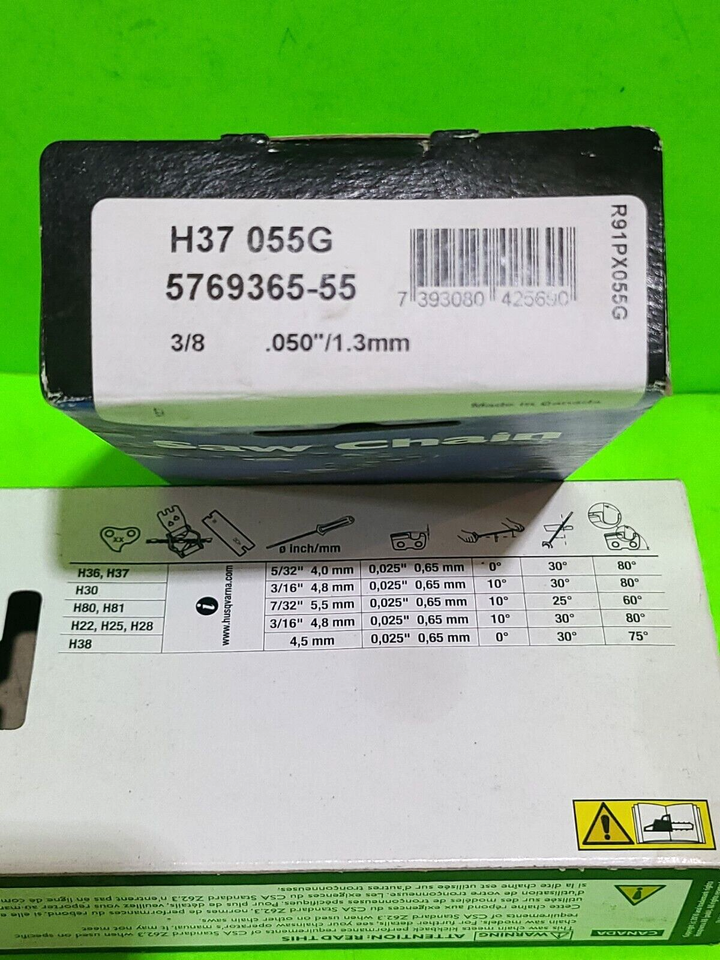 OEM Husqvarna 16" Saw Chain 2 Pack 576936555 H37 055G Chain 91PX055G 3/ ...