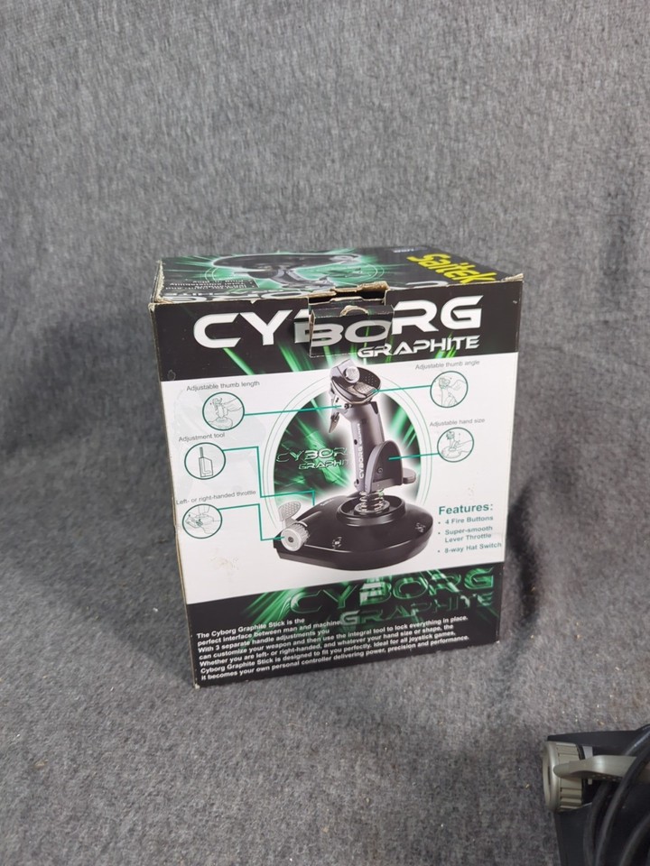 Saitek Cyborg Graphite PC Joystick Game Controller USB Flight Stick | eBay