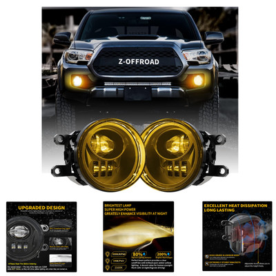Yellow LED Fog Lights 3500K 5000Lumen Clear Lens | eBay