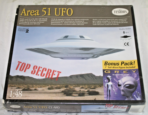 Sealed TESTORS Area 51 UFO 1/48 Scale Unassembled Kit MODEL Bonus 7 ...