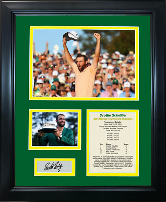 Framed Scottie Scheffler 2024 Masters Facsimile Laser Auto 11"x14 ...