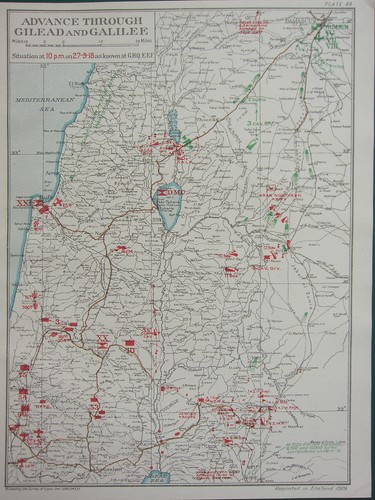 1919 WW1 MAP EGYPTIAN EXPEDITIONARY FORCE ADVANCE GILEAD & GALILEE 27 ...