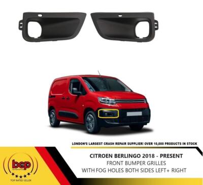 CITROEN BERLINGO 2018 ONWARDS FRONT BUMPER LOWER GRILLES COVER WITH FOG ...