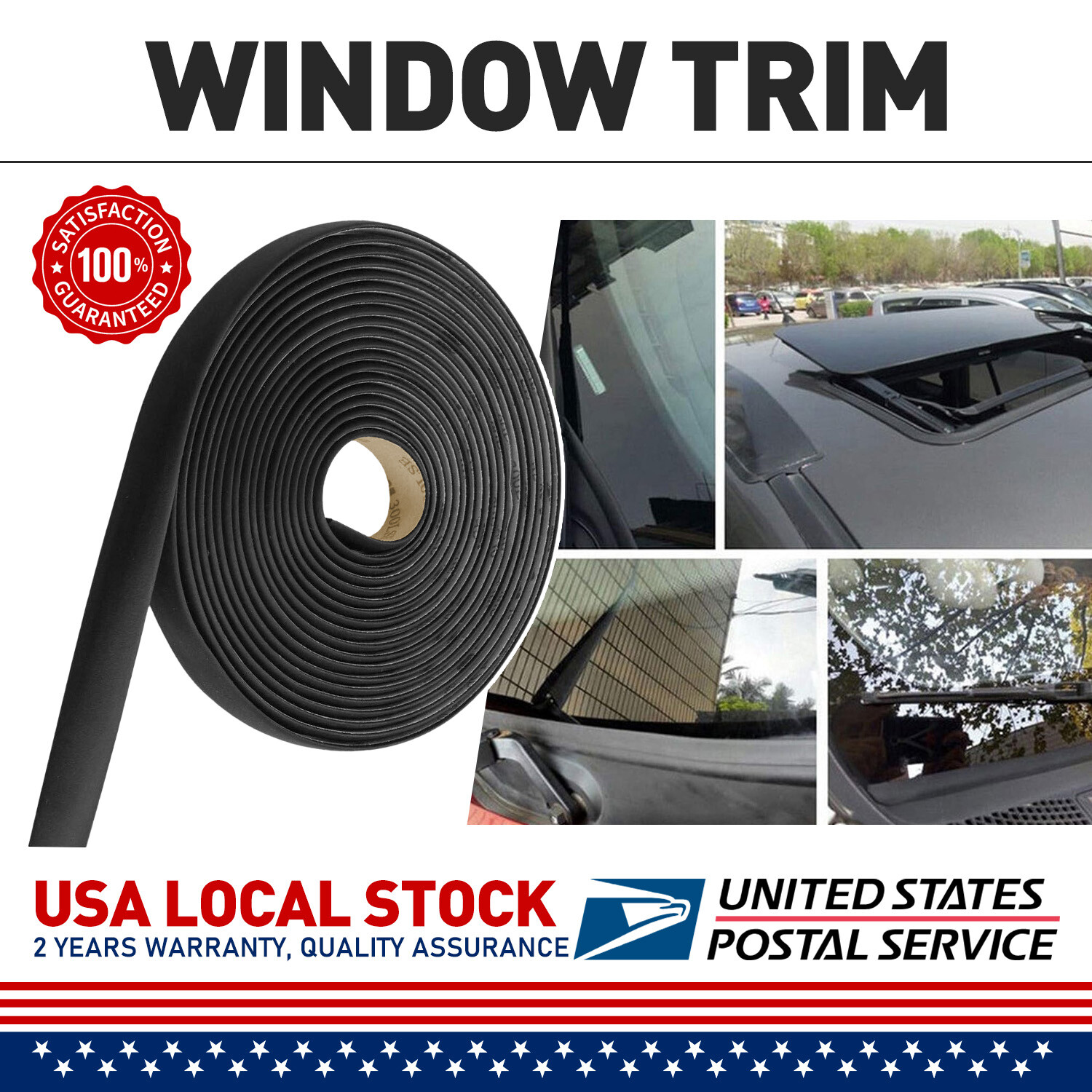 4m Rubber Car Door Window Edge Guard Molding Trim Protector Weather ...