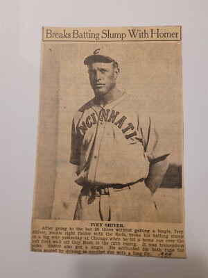 Ivey Shiver Reds Rookie 1934 Baseball Player Panel | eBay
