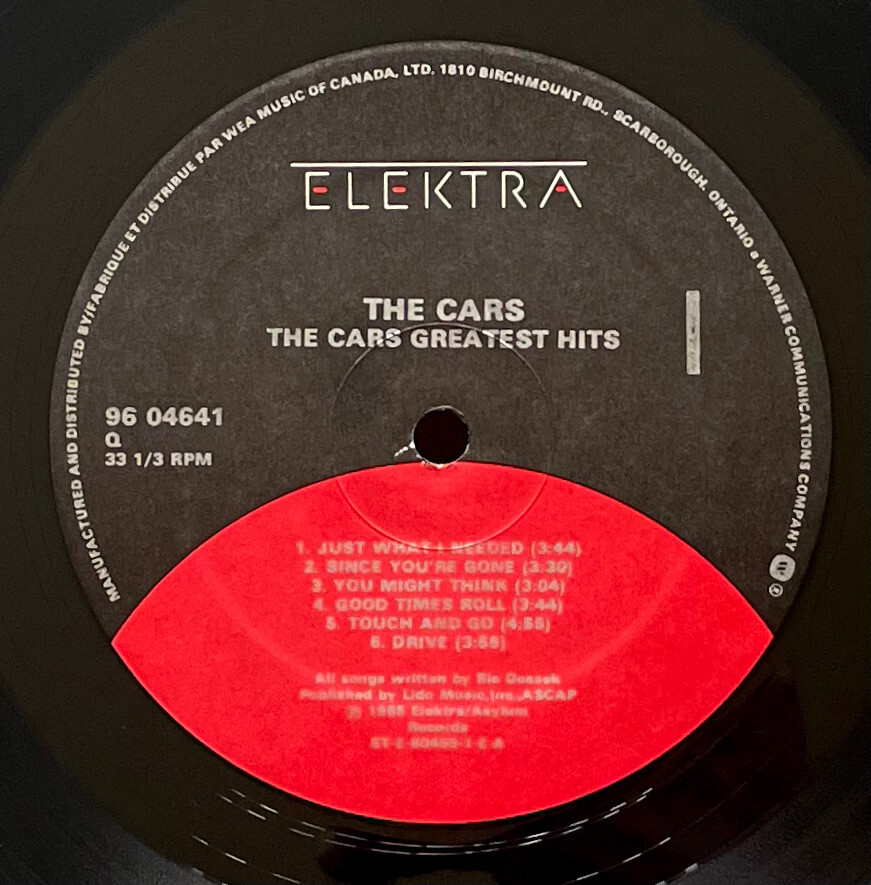 Vtg 1985 THE CARS Album GREATEST HITS Record 1ST PRESSING Vinyl Lp OG ...