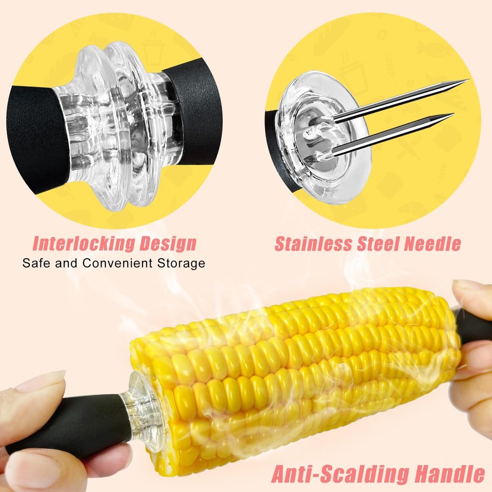 12 Pcs/6 Pairs Corn Holders Stainless Steel Corn Cob Holders Corn on The Cob ... | eBay