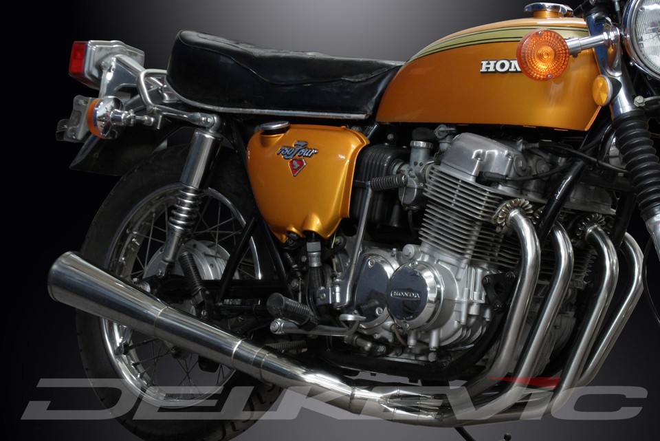 Honda CB750 CB750K 1969-76 Full Exhaust 4-1 Stainless Classic Megaphone ...