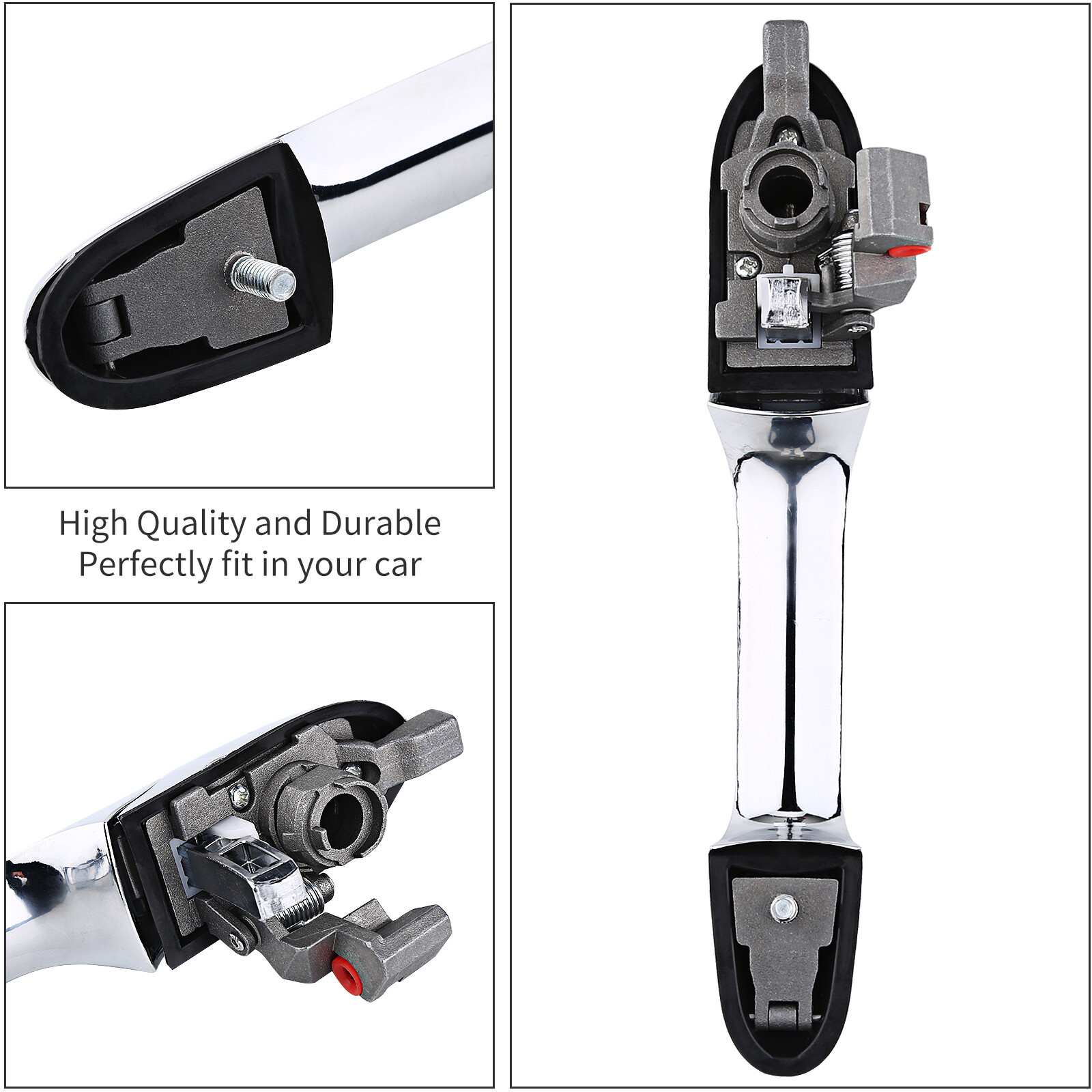 Passenger Left Side Chrome Outer Door Handle N/S LH Fit Fiat 500 2007 ...