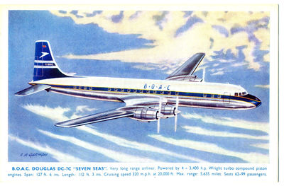 1960s BOAC British Overseas Airways Corporation DC-7C "SEVEN SEAS ...