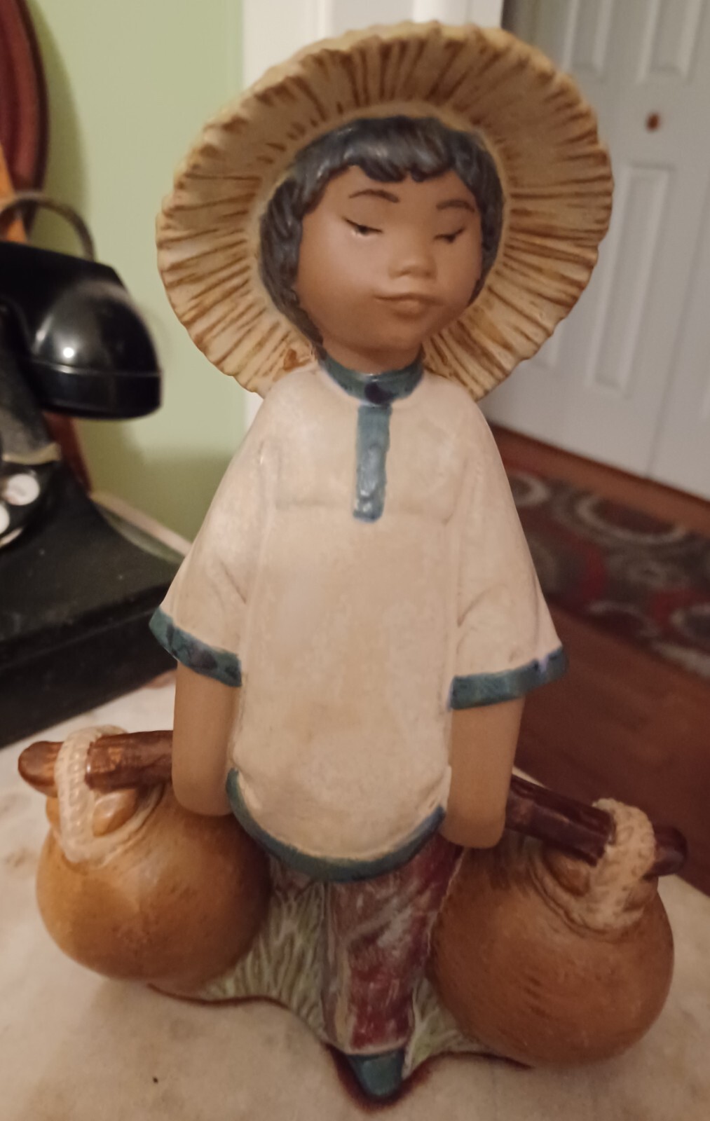 LLADRO #2153 "cHINTO cARGADOR"-Chinese boy carrying water jars | eBay