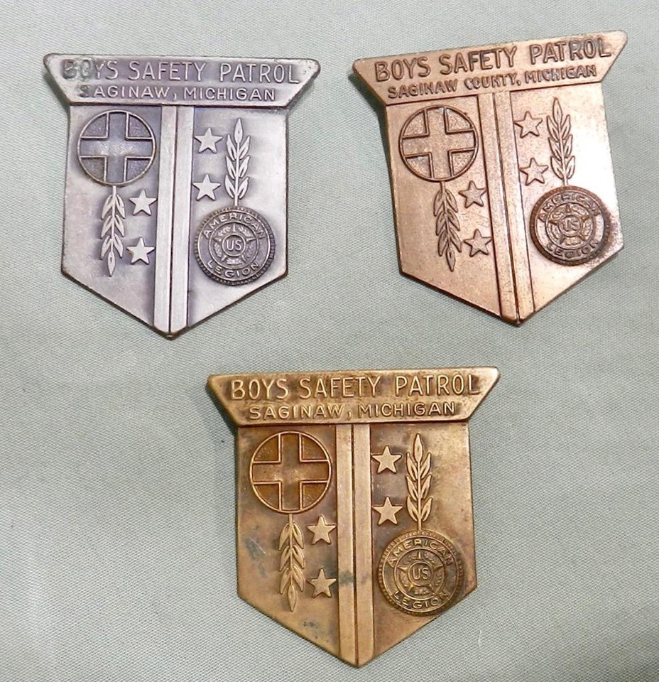 RARE BOYS SAFETY PATROL BADGE 1939 RARE SAFETY PATROL PIN SAGINAW MICH ...